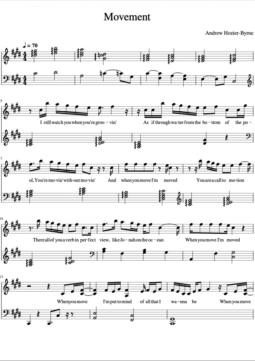 Hozier Movement Sheet Music Downloads
